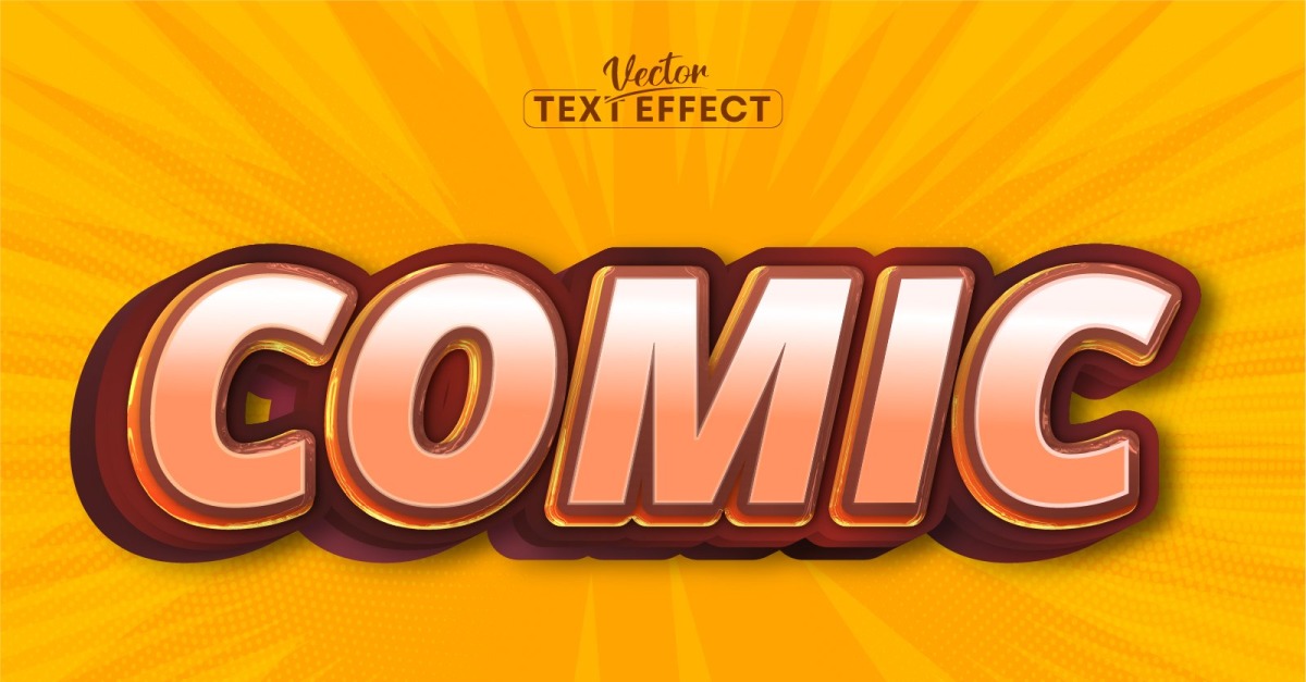 Comic - Editable Text Effect, Comic And Orange Cartoon Text Style ...