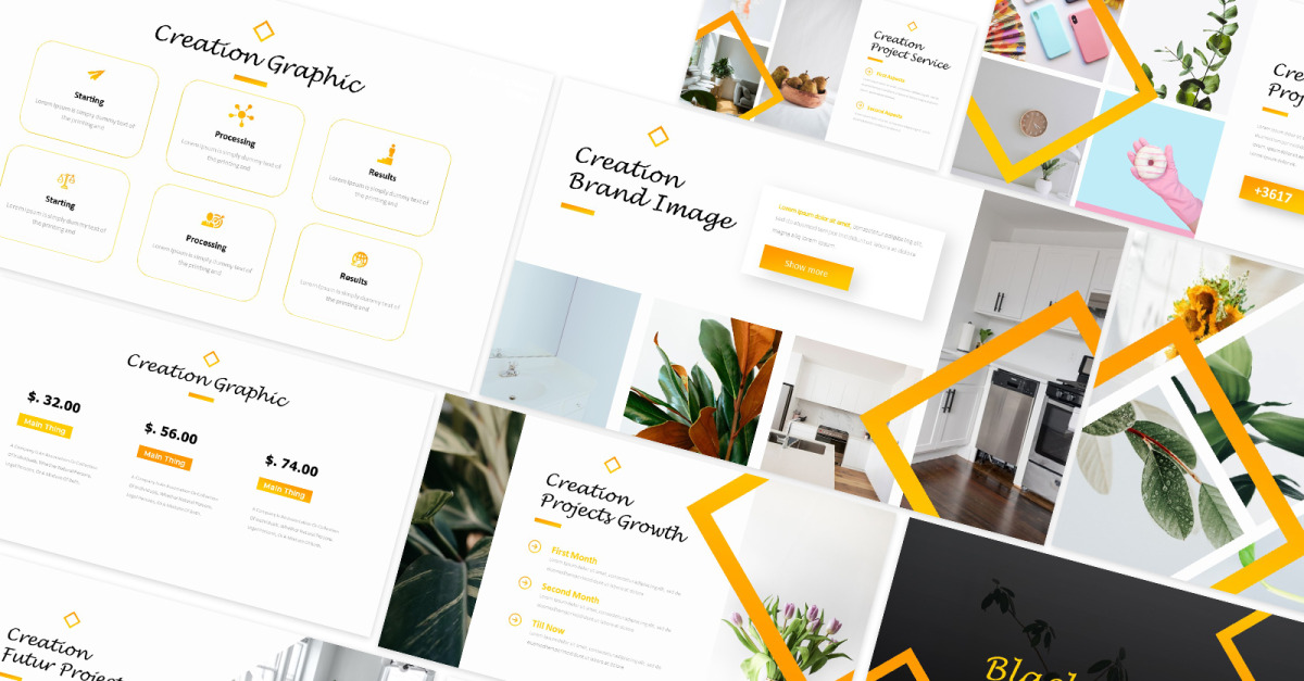 Schwarz Gelb Powerpoint-Vorlage #273532 - TemplateMonster