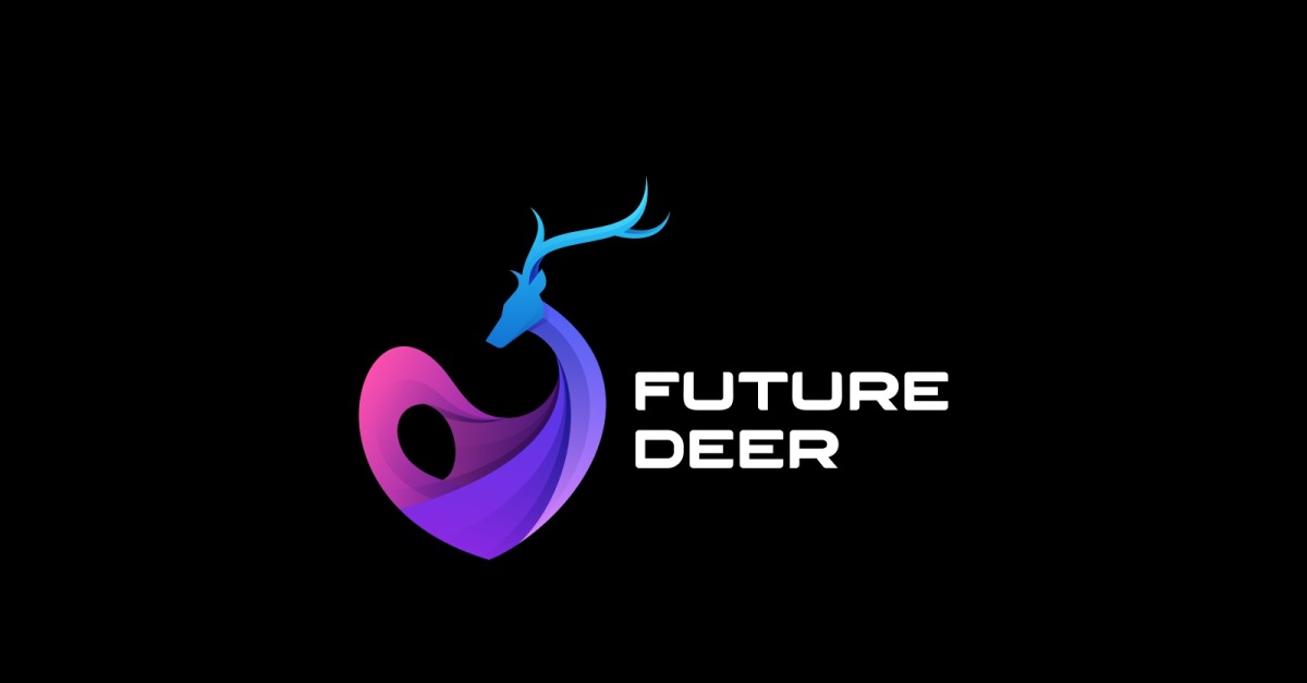 Future Deer Gradient Logo #273614 - TemplateMonster