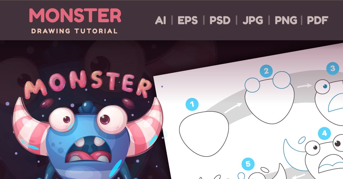 Monster Schritt für Schritt Zeichenstunde, Kinder-Tutorial