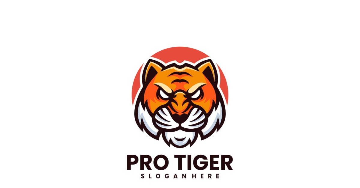 Logotipo de mascote simples do tigre Vol.3 - TemplateMonster