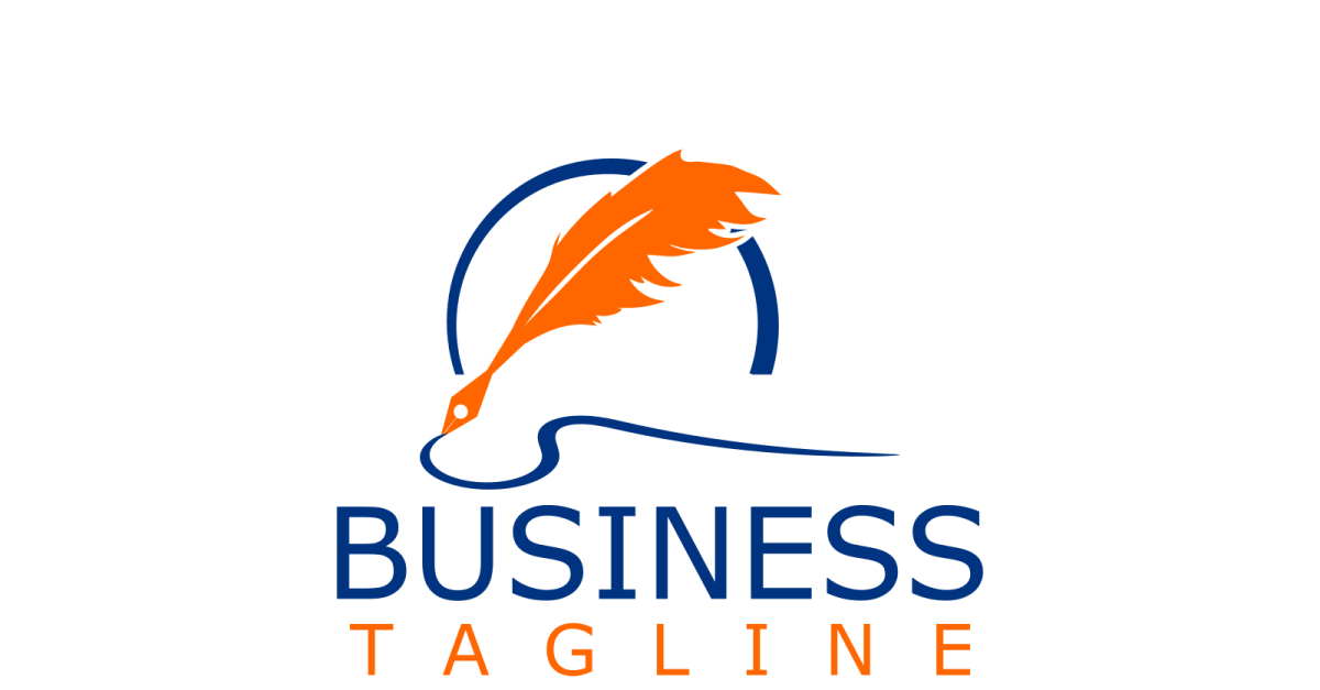 Logotipo personalizado com caneta pena pena - TemplateMonster