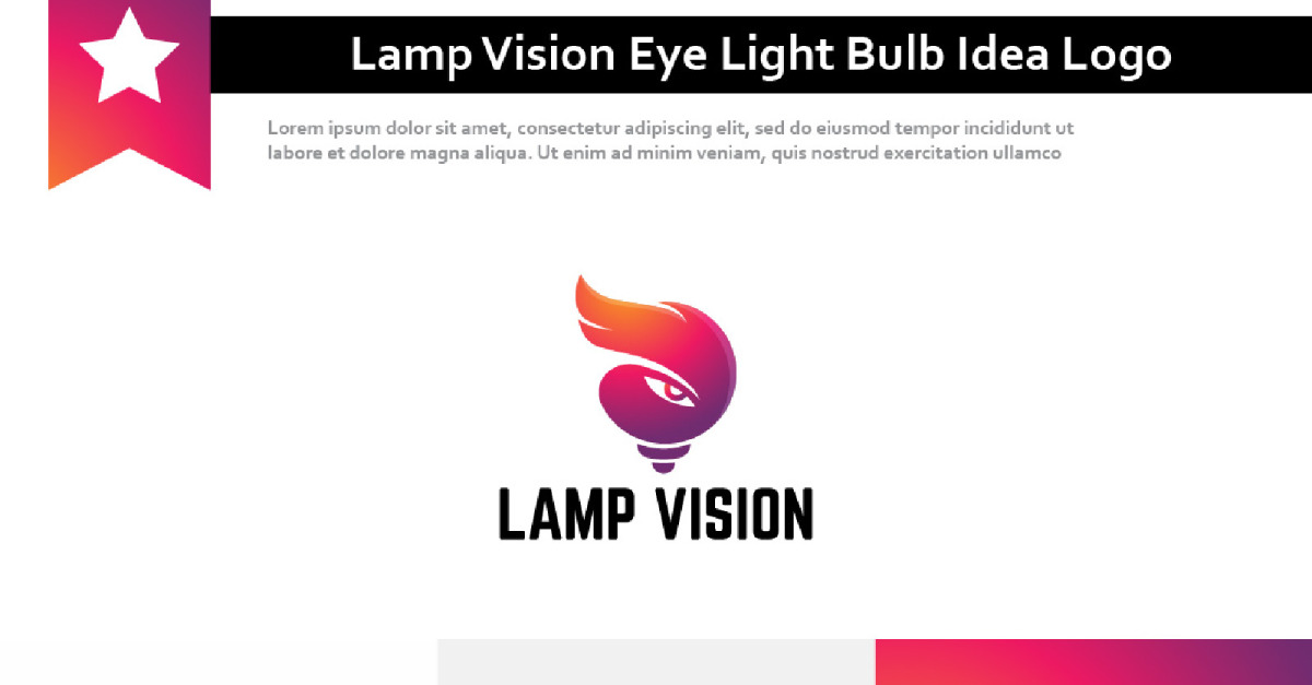 Lamp Vision Eye Light Bulb Idea Logo - TemplateMonster