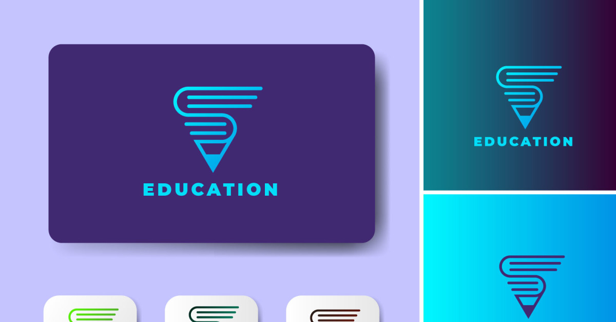 Minimal Education Logo Design. The Concept For The Books, pen, academy ...