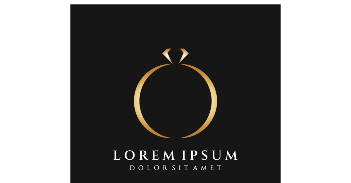 Modèle de vecteur de logo de bague de mariage 4