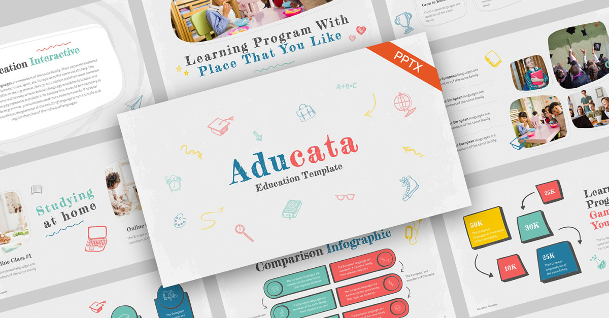 Modèle PowerPoint de formation Aducata - TemplateMonster