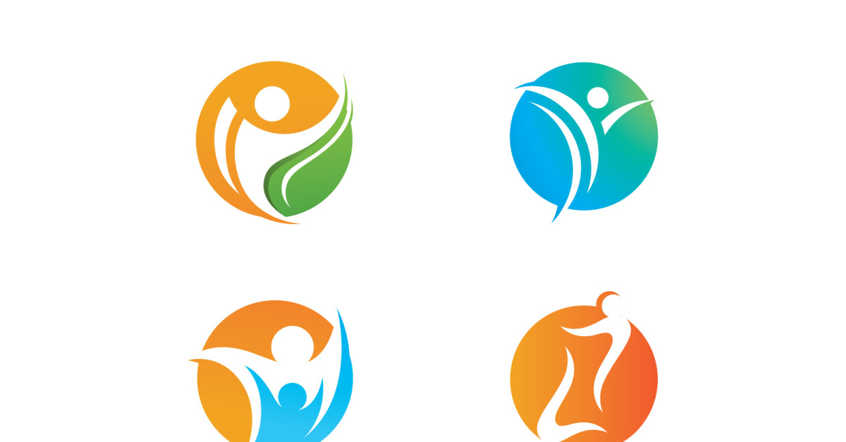 Healthy People logo template. Vector illustration. V10