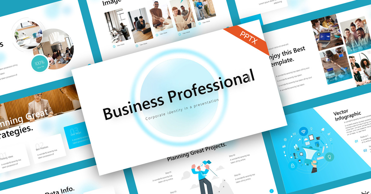 Plantilla de PowerPoint moderna profesional de negocios