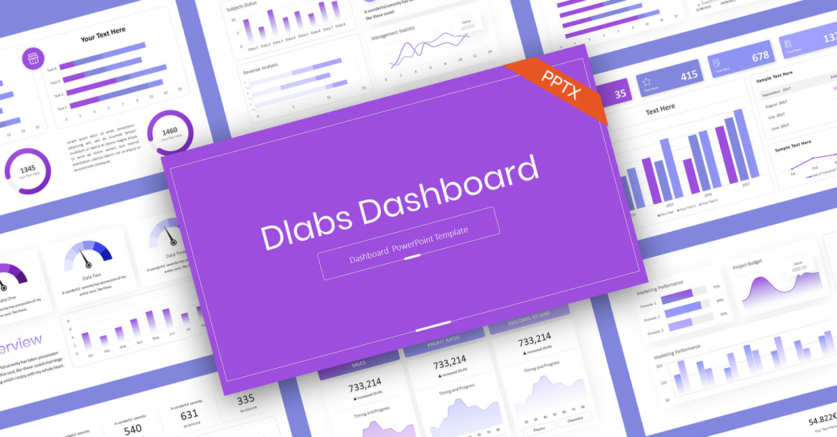 Tablero de Dlabs Plantilla de PowerPoint - TemplateMonster