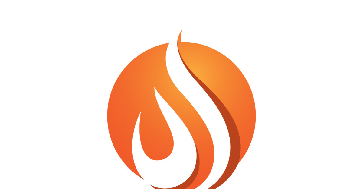 Yangın Alev logo şablonu. Vektör çizim. V5 - TemplateMonster