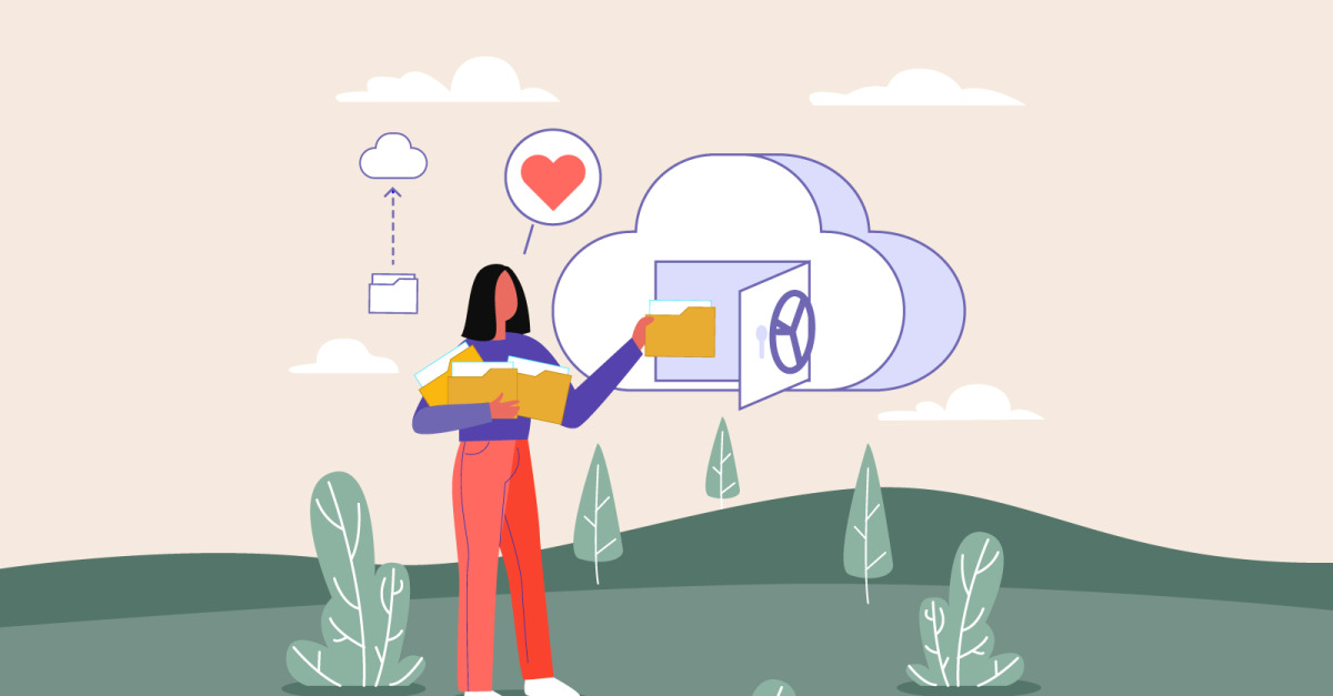 Data Upload On Cloud Store Free Illustration Concept Vector