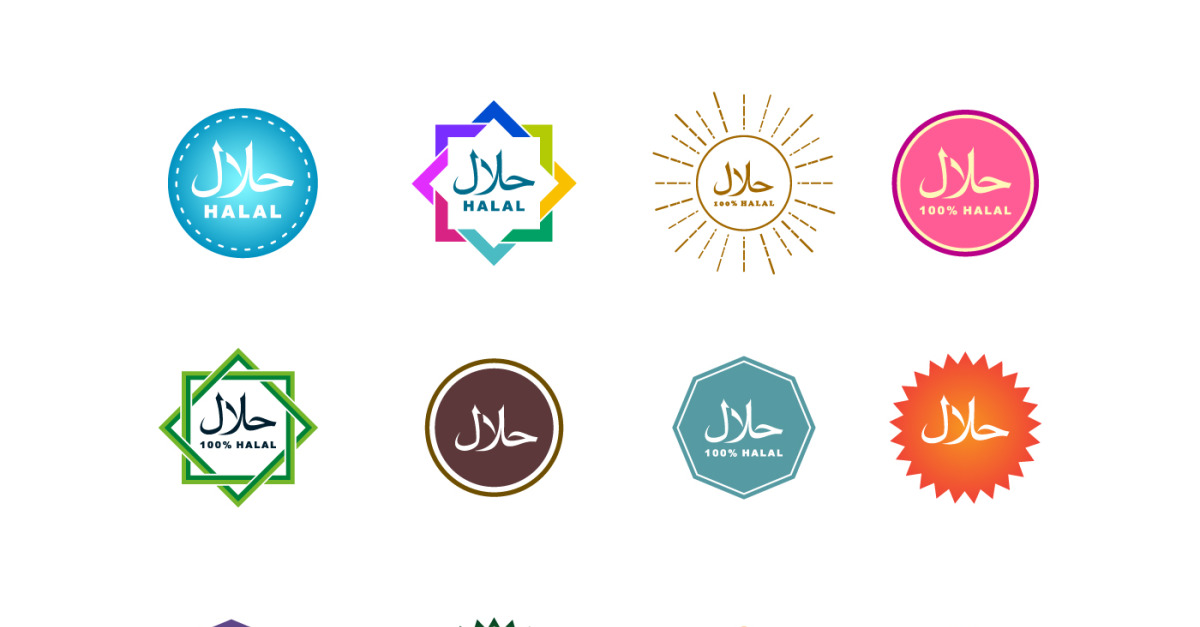 Muslim Halal Food Label Collection #274707 - TemplateMonster