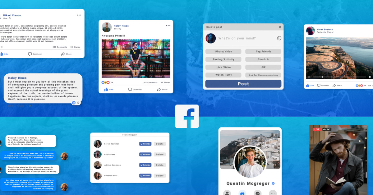 Facebook Social Media Elements #274877 - TemplateMonster