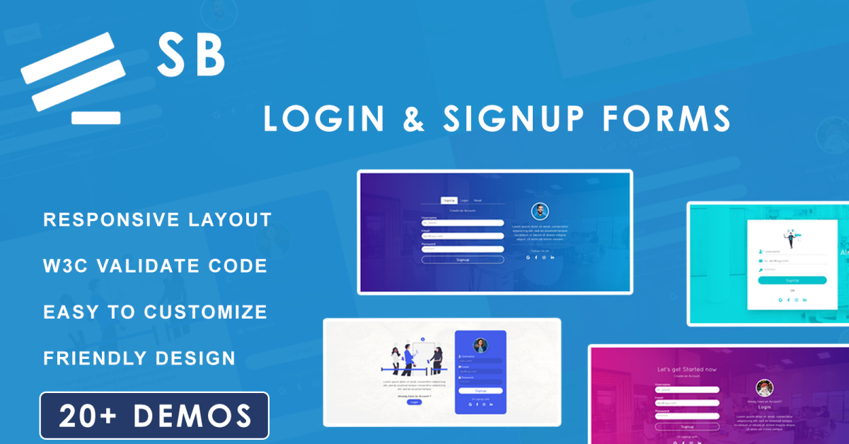 SB - Login Forms and Signup Forms #274818 - TemplateMonster