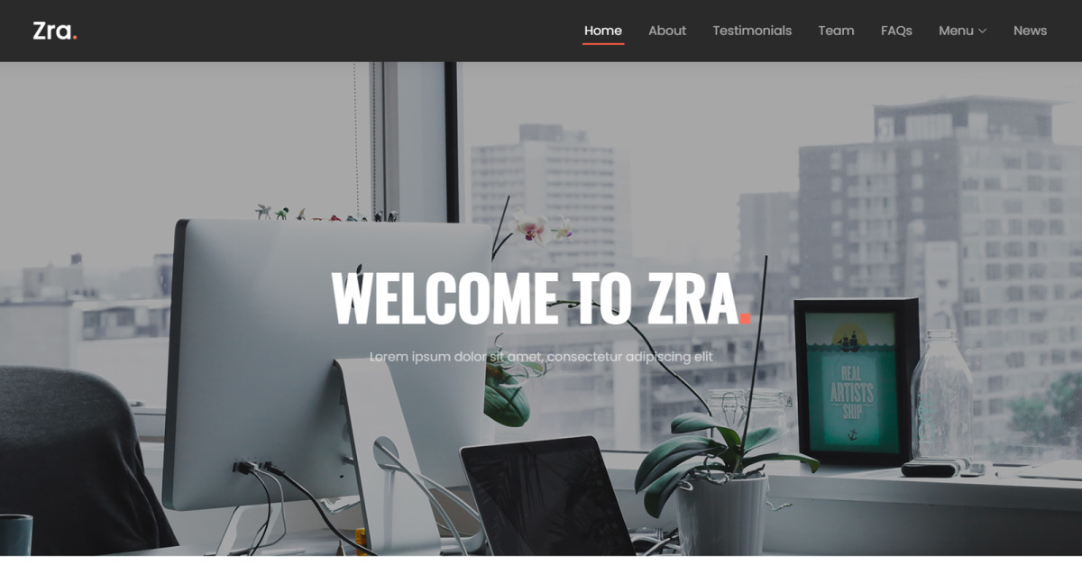 Zra - Technology & Business Services Free Landing Page Template