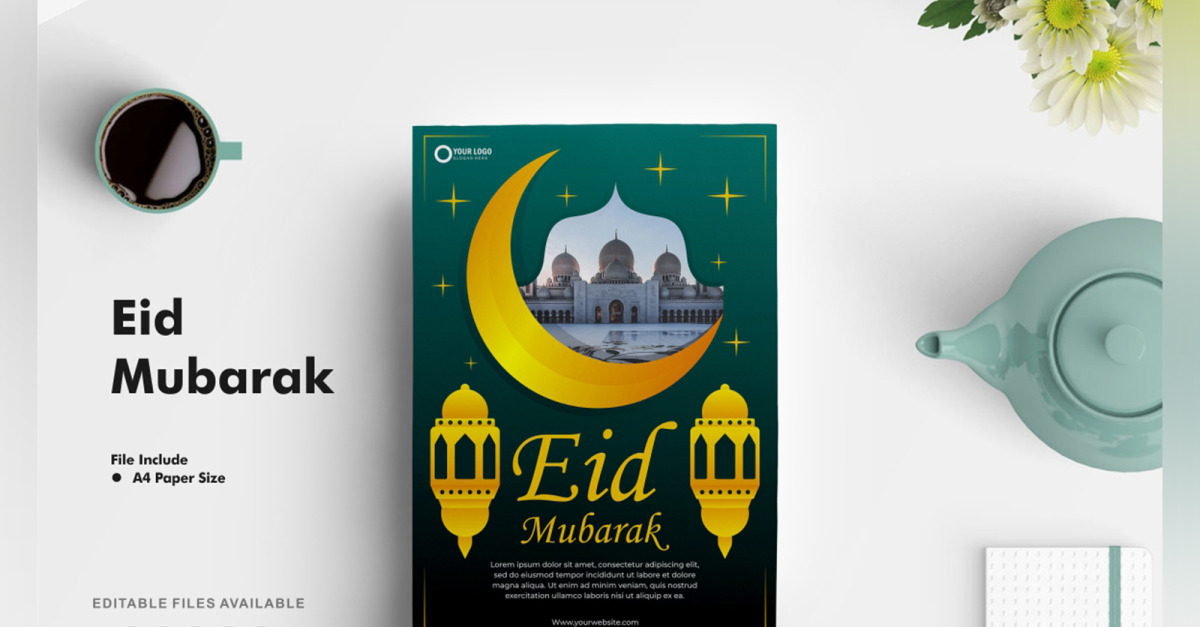 Eid Mubarak Flyer Design Template #274974 - TemplateMonster