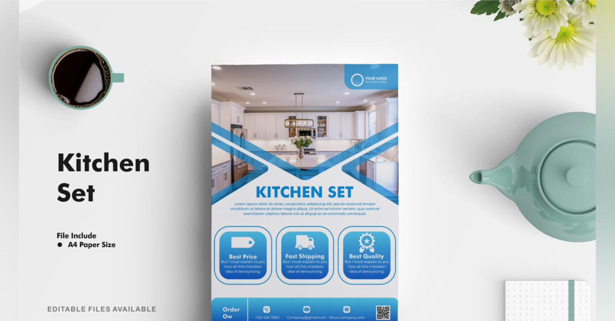 Kitchen Set Flyer Template #274985 - TemplateMonster