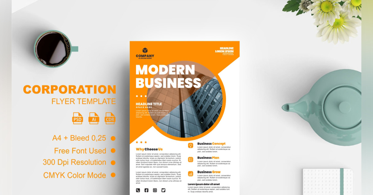 Conception de flyer dentreprise créative moderne