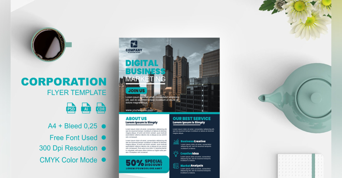 Conception de flyers commerciaux numériques - TemplateMonster