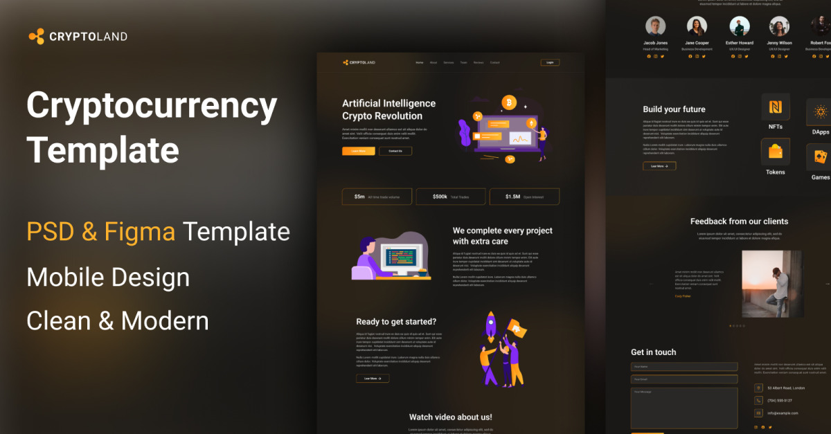 CryptoLand - Modello PSD di criptovaluta - TemplateMonster