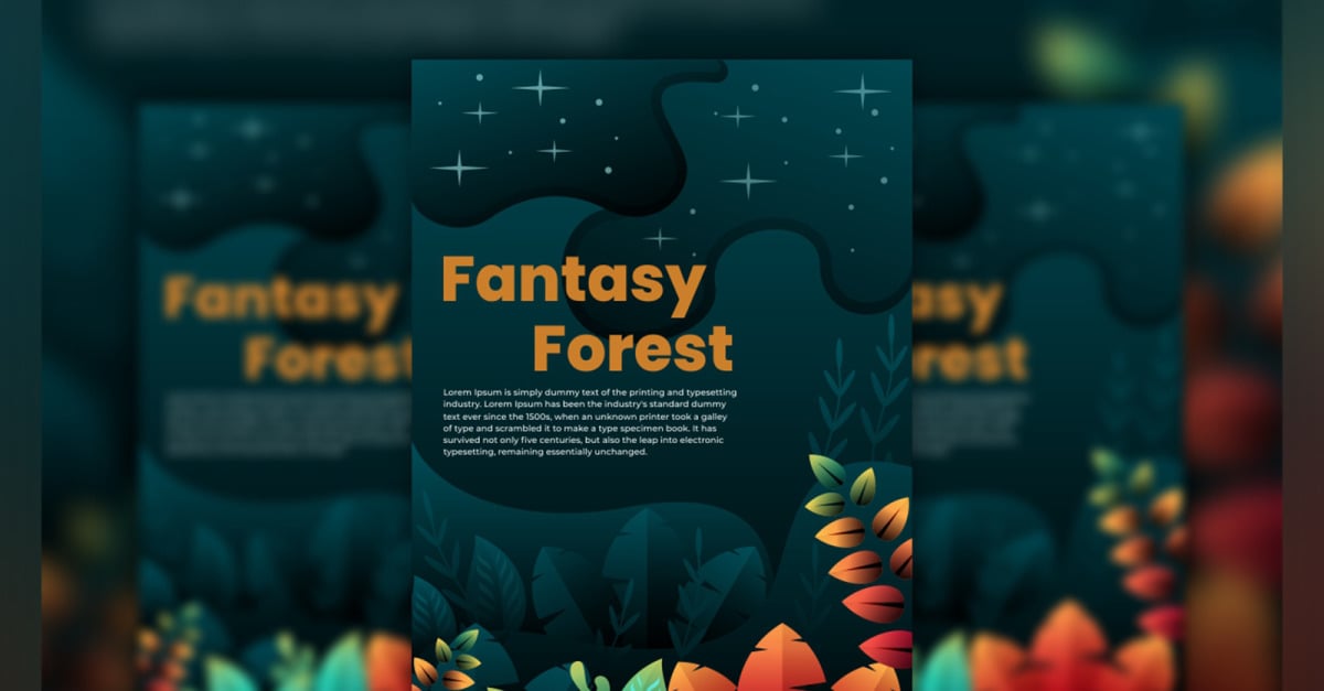 Fantasy Forest Cover Design Template - TemplateMonster