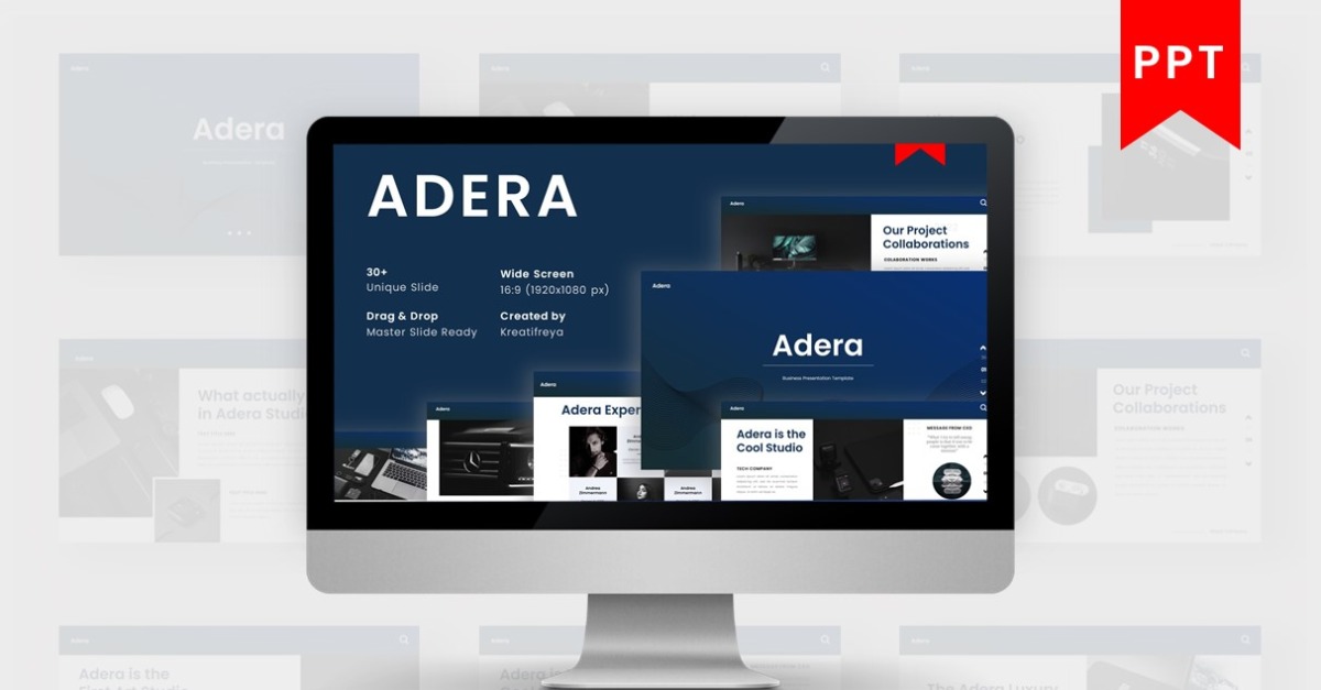 Adera - İş PowerPoint Şablonu #275110 - TemplateMonster