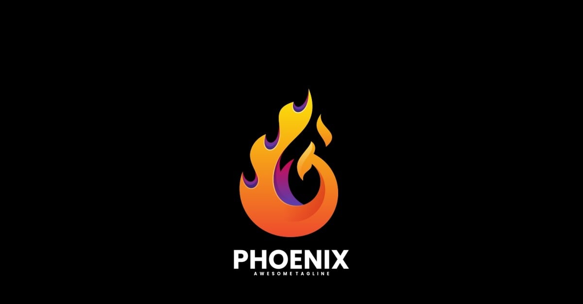 Phoenix Fire Gradient Colorful Logo Style - TemplateMonster