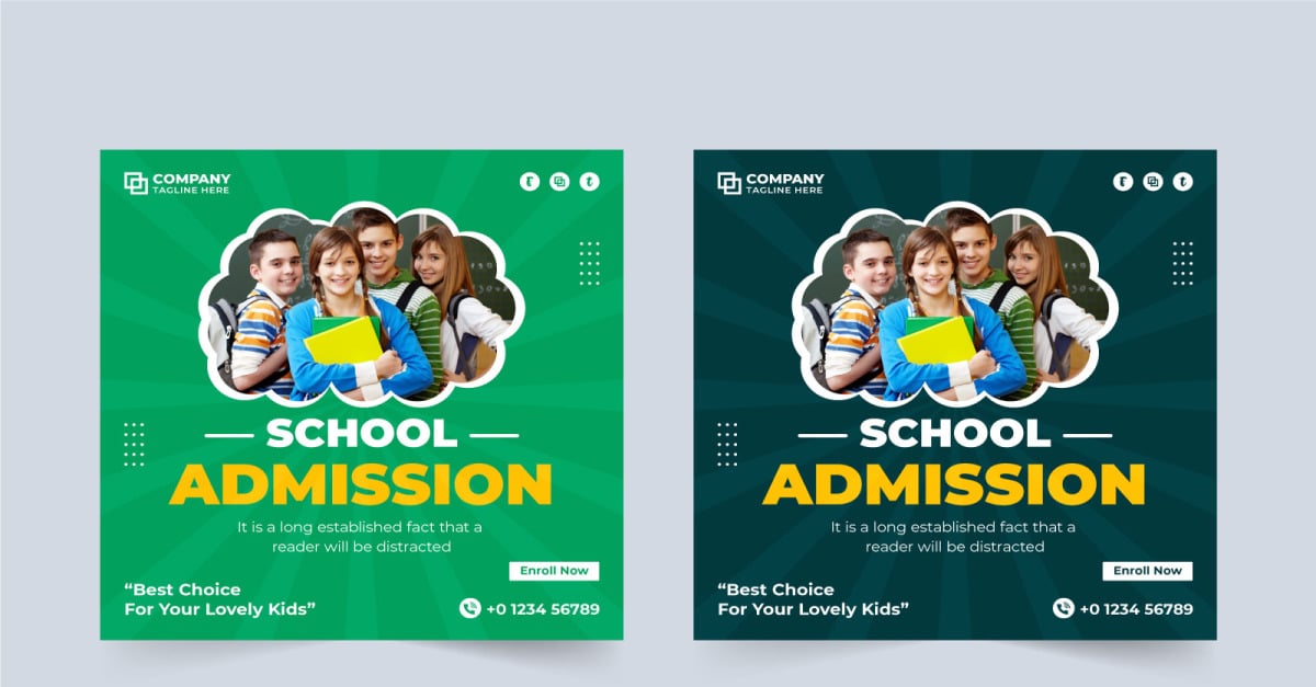 School registration and admission vector - TemplateMonster
