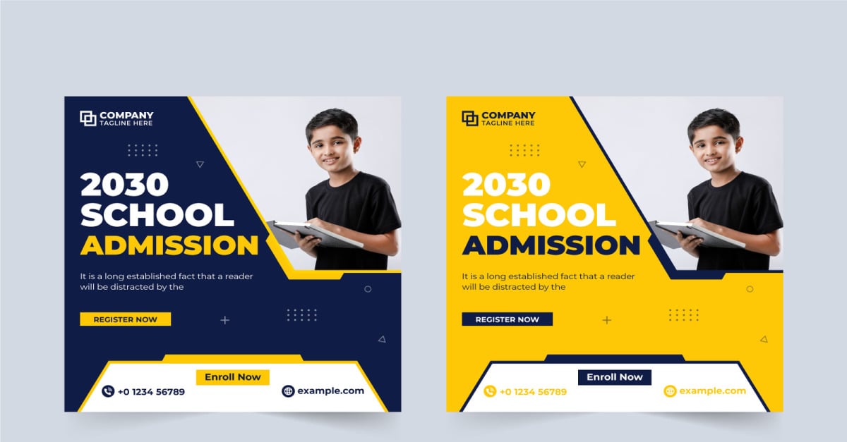 School registration social media post - TemplateMonster
