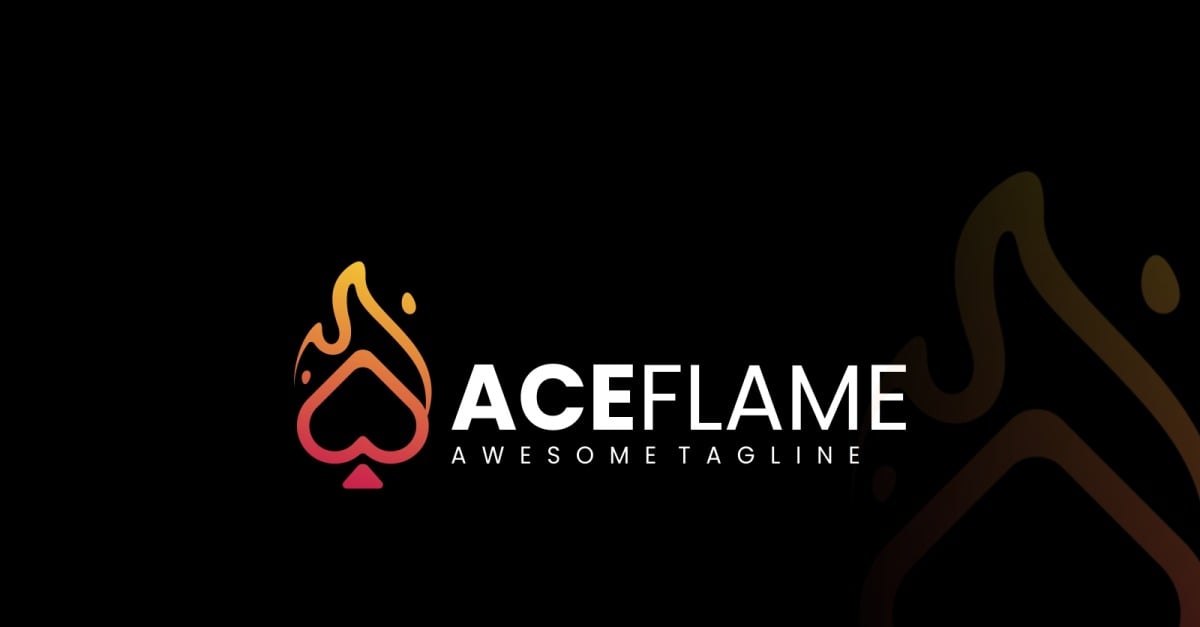 Ace Flame Line Art Gradient Logo #275402 - TemplateMonster