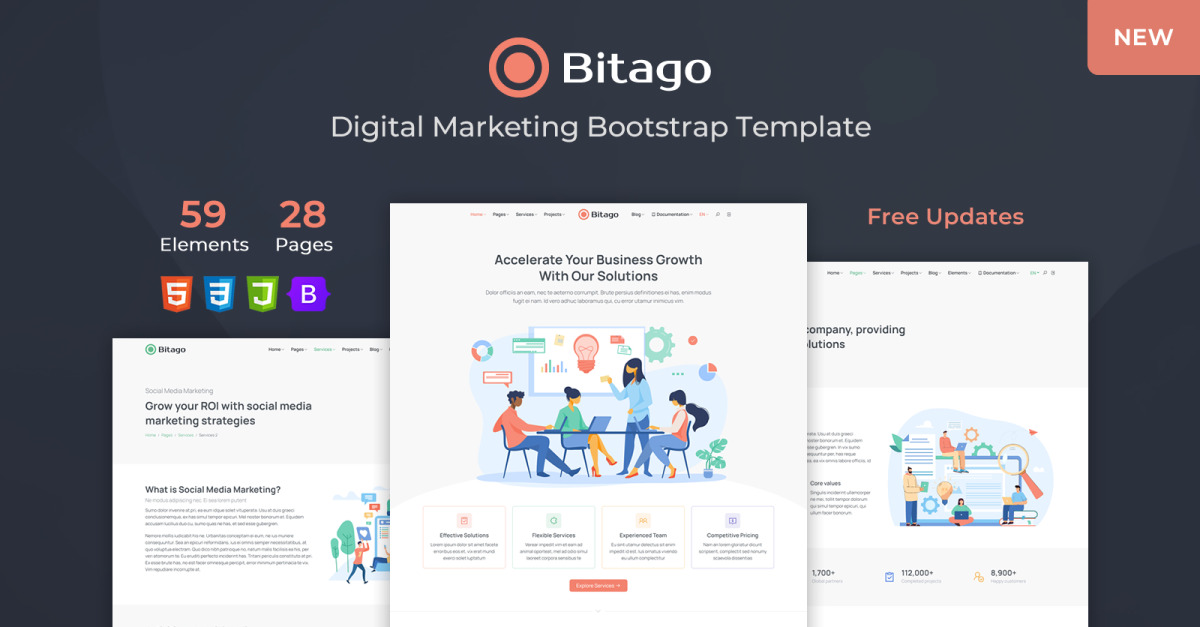 Bitago - Digital Marketing Bootstrap Template