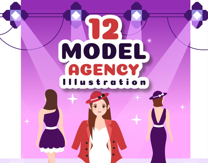 12 Professional Model Illustration #275555 - TemplateMonster