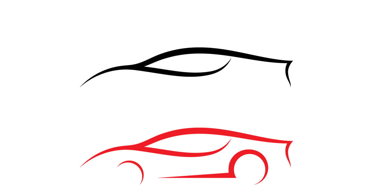 Modèle de conception de logo de voiture abstraite V3