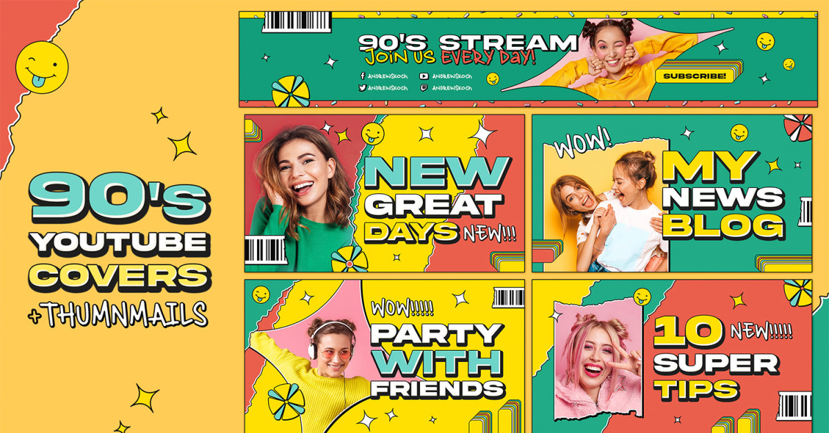 90s YouTube Covers and Thumbnails #275674 - TemplateMonster