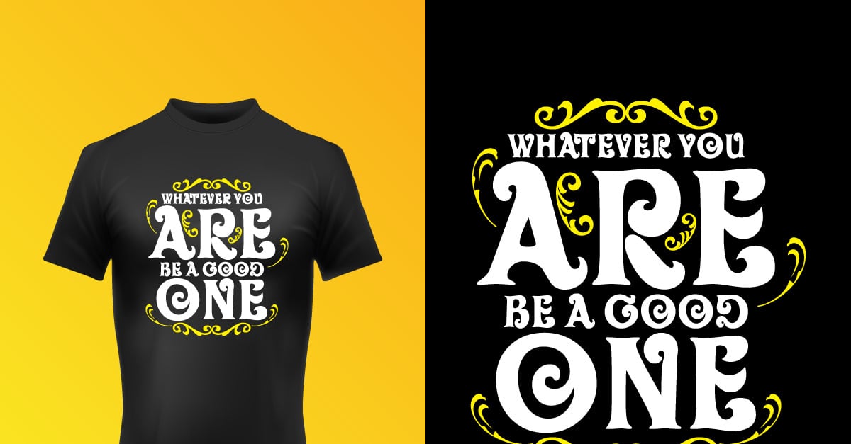 Soyez un bon design de t-shirt de couleur noir-jaune typographique