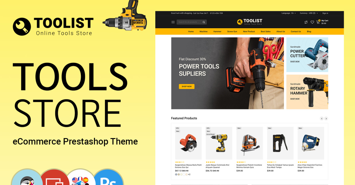 Toolist - Tools and Equipment Store PrestaShop Theme