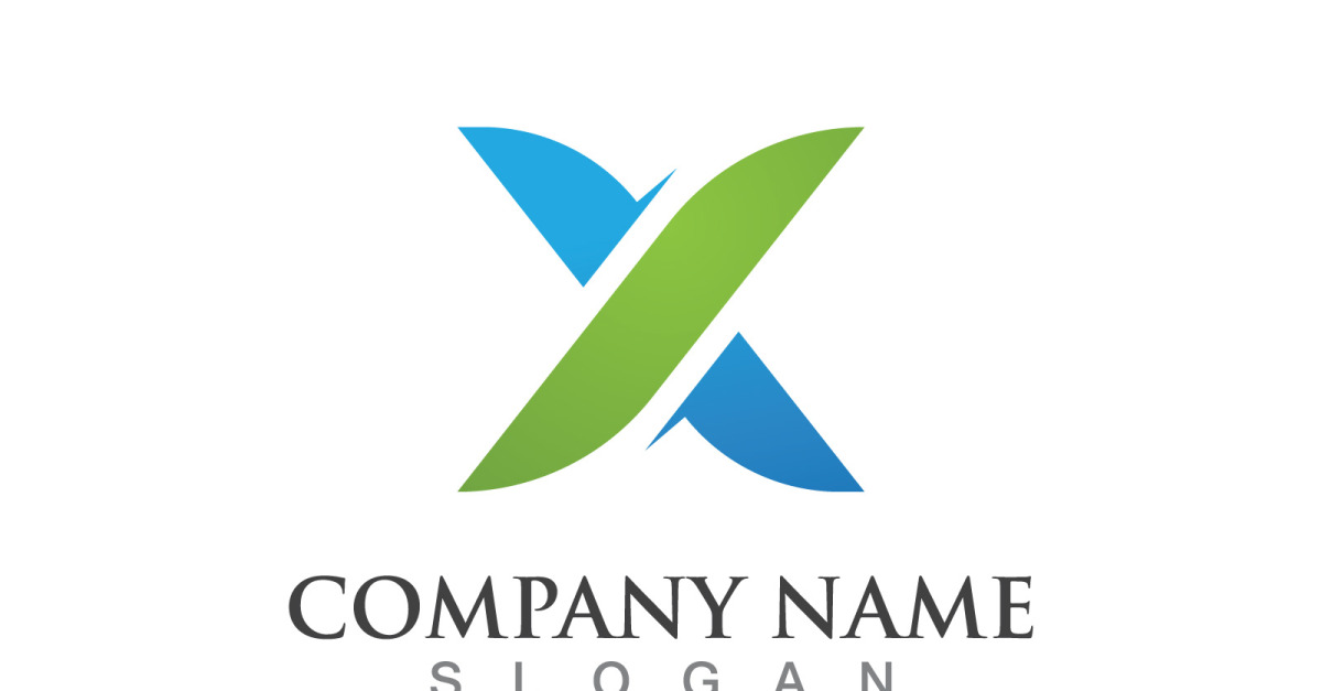 X harfi logo şablonu. Vektör çizim. V1 - TemplateMonster