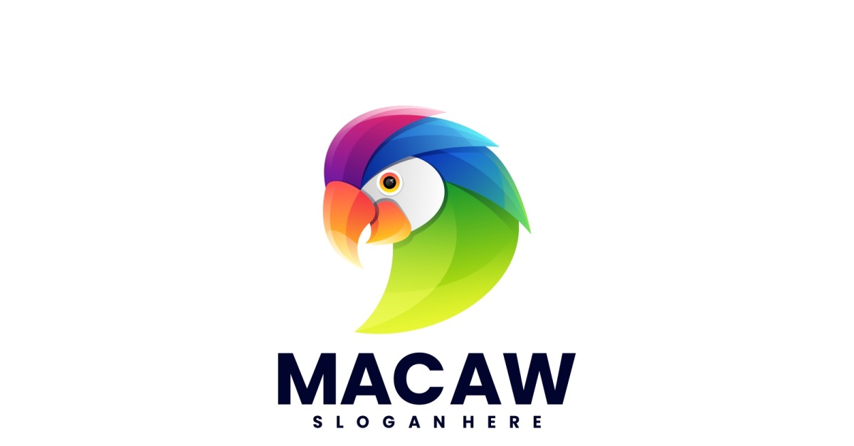 Estilo de logotipo colorido gradiente de arara