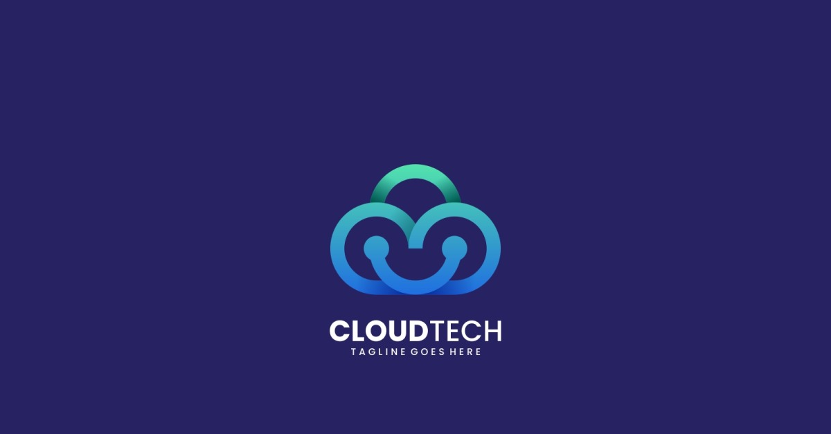 Farbverlaufslogo der Cloud Tech Line - TemplateMonster