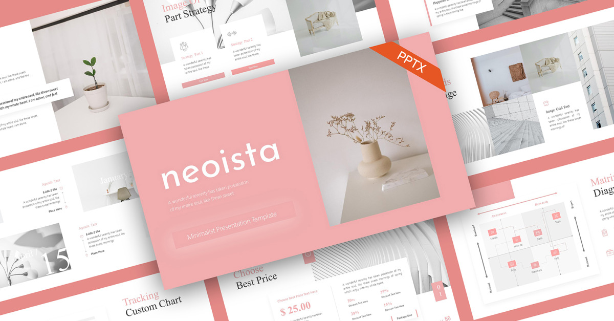 Neostea Minimalist PowerPoint Template - TemplateMonster