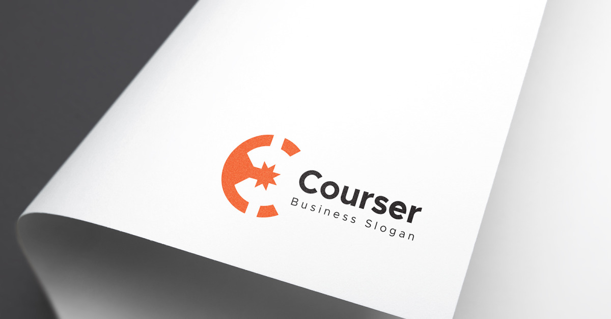 C Letter Courser Logo Design Template - TemplateMonster