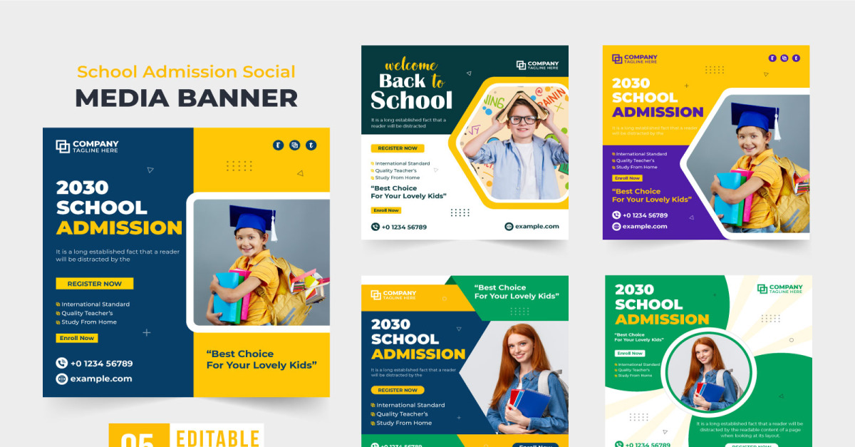 School Registration Template Vector #276143 - TemplateMonster