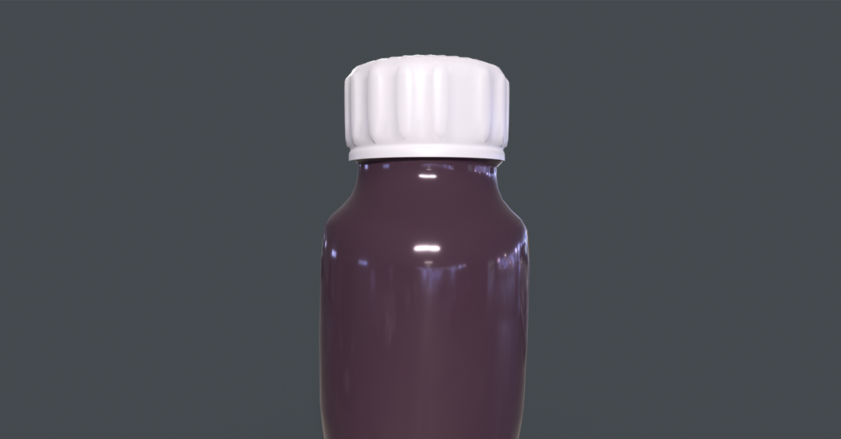 Botella de medicina Low-poly modelo 3D - TemplateMonster