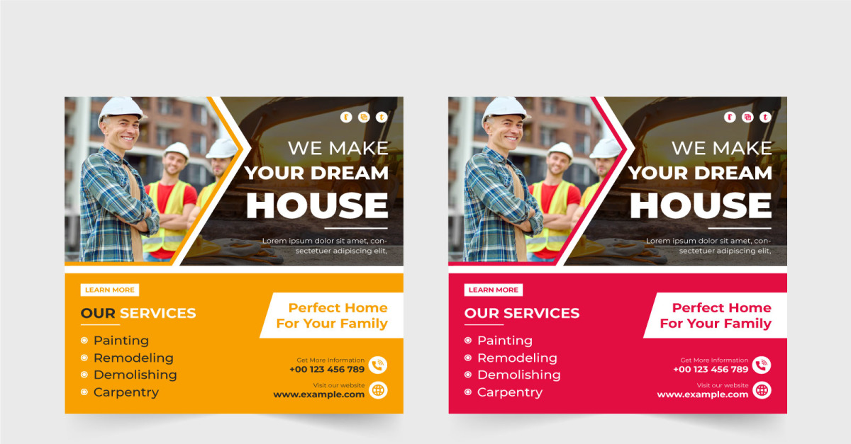 Construction business social media post - TemplateMonster