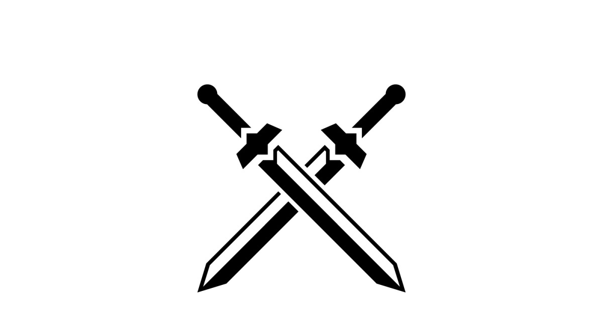 Cross Sword Logo template. Vector illustration. V9
