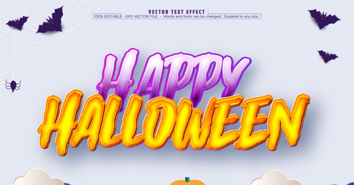 Joyeux Halloween - Effet de texte modifiable, style de texte Halloween ...