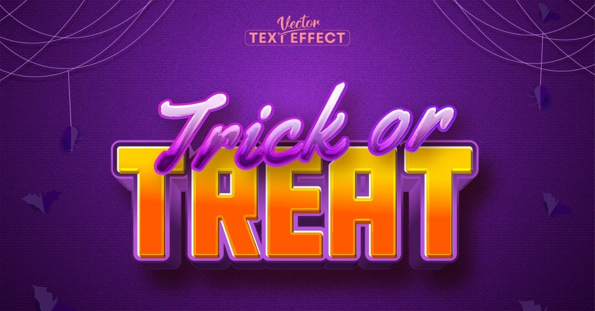 Trick Or Treat - Editable Text Effect, Halloween And Cartoon Text Style ...