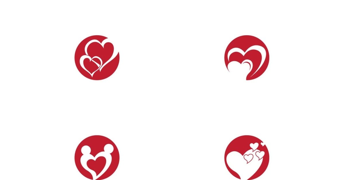 Love Heart Red Logo And Symbol 21 #276500 - TemplateMonster