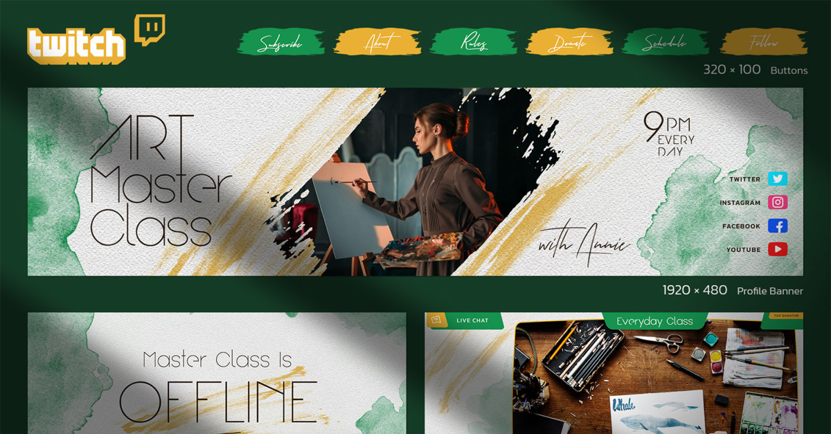 Art Master Class Twitch Kit #276817 - TemplateMonster