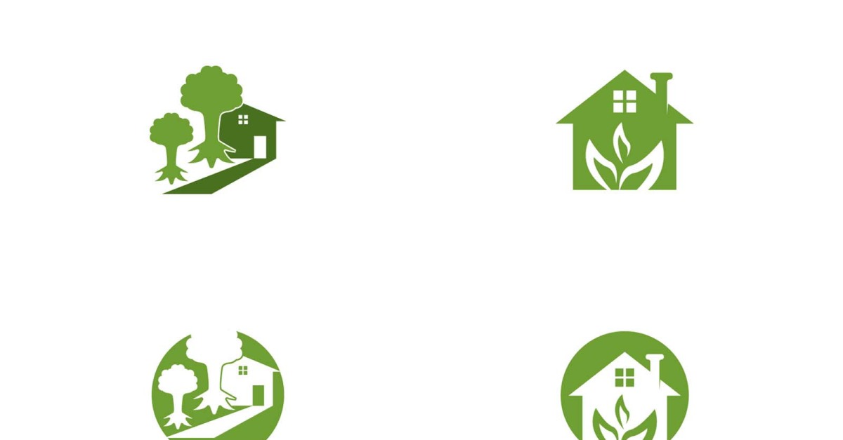 Modèle de vecteur de logo de nature de maison de construction 19